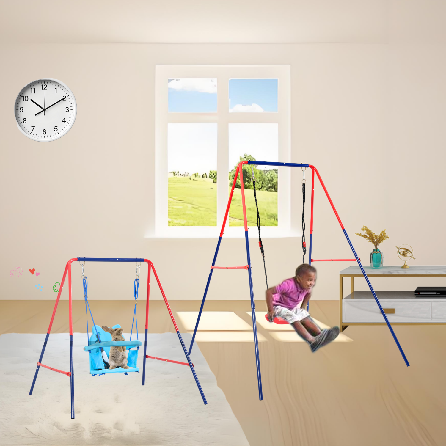 Kids Swing Sets for Backyard, SHINPT Toddler Swing Set with Safe Belt ...